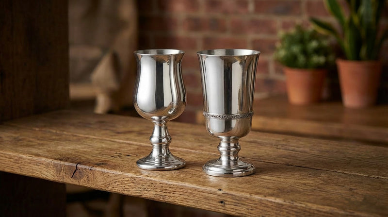 LUXURY PEWTER WINE AND BEER GOBLETS - UK-englishpewter