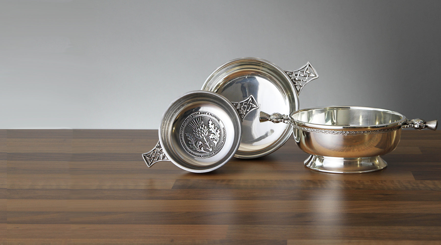 SCOTTISH PEWTER WHISKY QUAICH BOWLS - UK-englishpewter